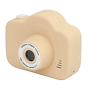 Shanrya Kids Camera, Cartoon Child Camera Puzzle Games 15 Filters 16 Borders Support MP3 One Key Video Recording for Kids(Light Yellow)