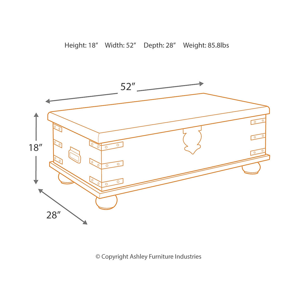 Signature Design by Ashley Carynhurst Lift Top Rustic Farmhouse Cocktail Table, Antique Off White