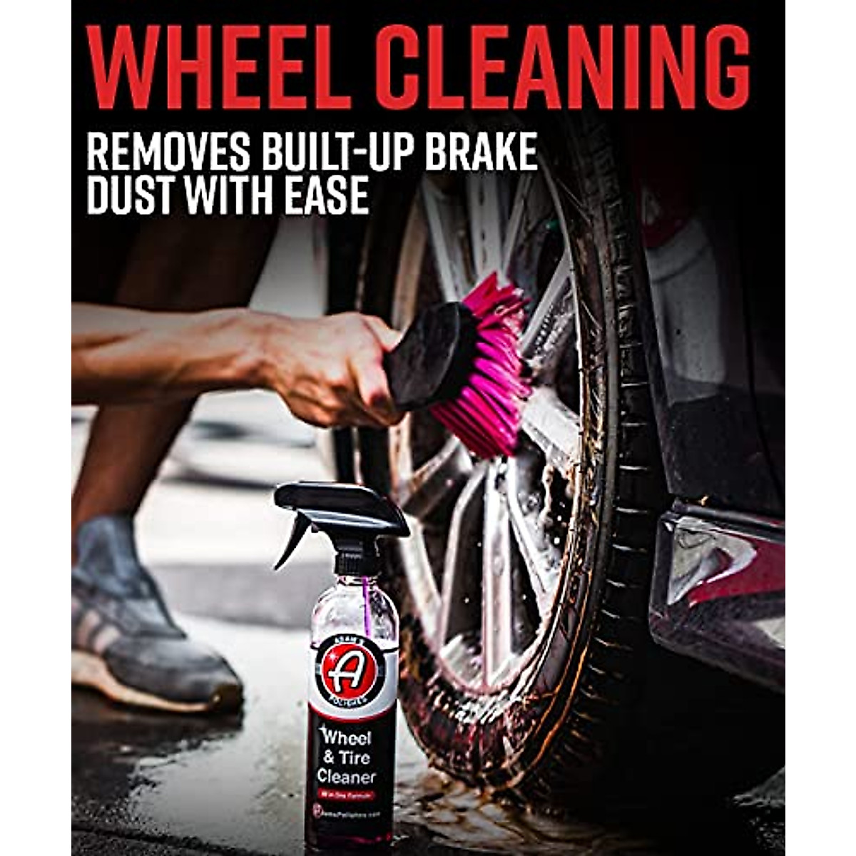 Adam's Wheel & Tire Cleaner Bundle - A Chemical Formula That Combines Our Wheel Cleaner & Tire & Rubber Into an All in One Formula - Works On Alloy Chrome Aluminum Clear-Coated Painted Rims