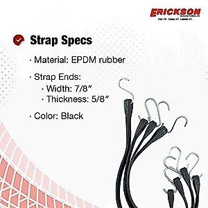 Erickson 06610 Multiple Length EPDM Rubber Tarp Strap, (Pack of 10)