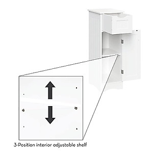 RiverRidge, White Ashland Slim Cabinet with Drawer, Size