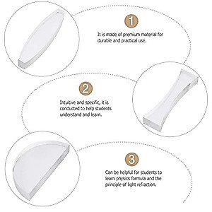 Mipcase 4pcs Optical Glass Convex Concave Lens Set Optical Glass Light Spectrum Prism Basic Physics Teaching Lens for Classroom Laboratory Supplies