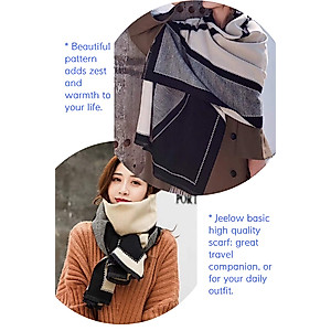 Jeelow Winter Scarf Scarfs For Women, Cashmere Like Blanket Scarf Pashmina Shawls And Wraps Scarves (Abstract)