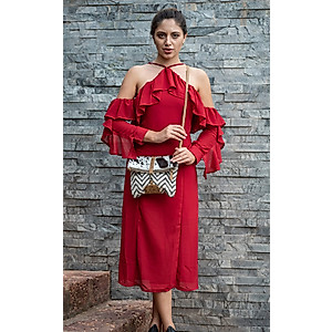 Myra Bag Devious Upcycled Canvas & Cowhide Crossbody Bag S-1339