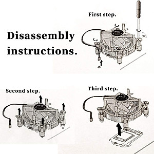 Lee_Store New CPU Cooling Fan with Copper core Heatsink for Intel LGA1150 LGA1151 LGA1155 LGA1156 Socket Celeron/Pentium/i3/i5/i7 Processors Series E97379-003 E97378-001 GXiVR8060A10 DC12V 0.60A 4-PIN