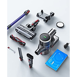 Laresar Cordless Vacuum Cleaner, 33Kpa/400W Stick Vacuum Cleaner, Handheld Vacuum, Stepless Speed Regulation & LED Screen, Headlights, Up to 55Mins, Suitable for Carpet, Pet Hair, Hardwood Floor