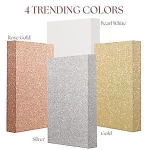 UNIQOOO 12Pcs Luxurious Gold, Silver, Rose Gold, White Christmas Shirt Boxes, High Shine, Embossed Glitter Gift Boxes with Lid For Clothing, Holiday Party, Apparel Gift Wrap Packaging, 14.5x9.5x2 Inch