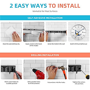 Foensc Broom Holder Wall Mount, Improved Adjustable Broom Holder, Super Anti-Slip Mop and Broom Holder Wall Mount, Heavy Duty Tool Organizer for Laundry Room Garage Storage, 4 Racks 5 Hooks