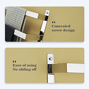 KOKOSIRI Towel Bars Bath Towel Holders Chrome Bathroom 3-Tiers Ladder Towel Rails Wall Mounted Towels Shelves Rack Polished Stainless Steel, B5006CH-L24