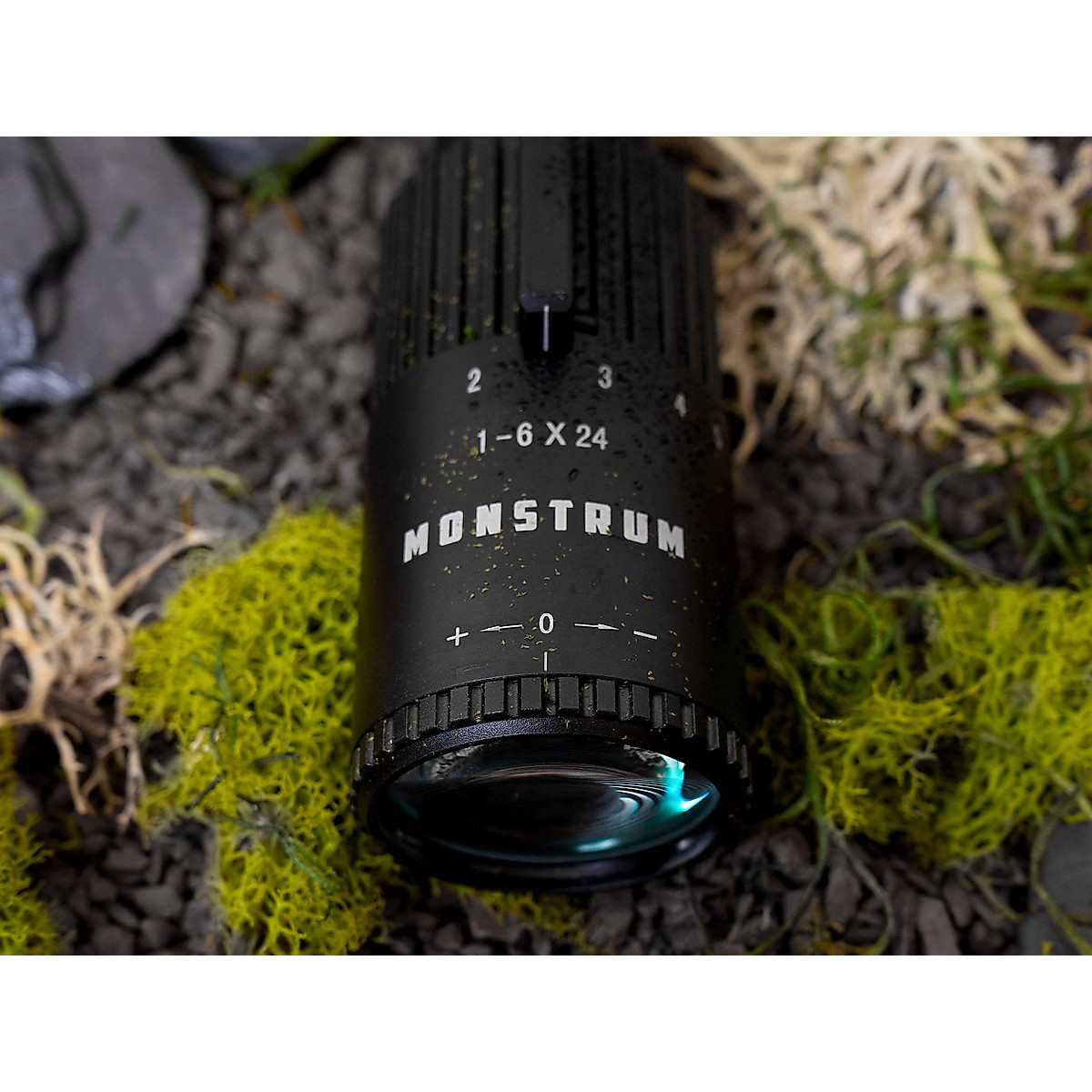 Monstrum Alpha 1-6x24 First Focal Plane FFP Rifle Scope with MOA Reticle | Precision V2 Picatinny Scope Rings | Bundle