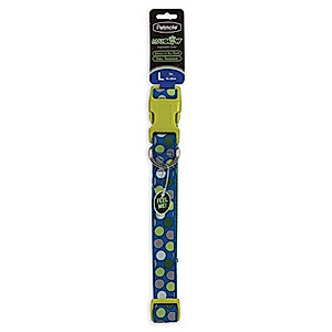 Petmate GID Easy to Clean Dots Adjustable Collar, 1" x 16-26", Blue Dots, Blue