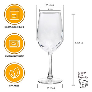 Cadamada Wine Glasses,11oz Crystal Wine Glasses,for Red or White Wine, High-end Banquet, Party, Bar, Wedding, Gift (12 pcs)