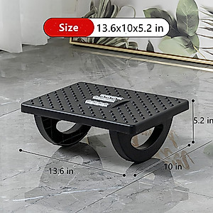 Foot Rest for Under Desk at Work,Foot Stool Under Desk with Massage Home Office Back,Hip Lumbar Pain Relief (Black)