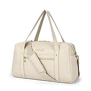 BAGSMART Travel Duffle Bag 31L Quilted Weekender Overnight Bag for Women with Laptop Compartment, Large Carry On Airport Bag with Wet Pocket & Shoe Bag for Travel, Business Trips, Sports