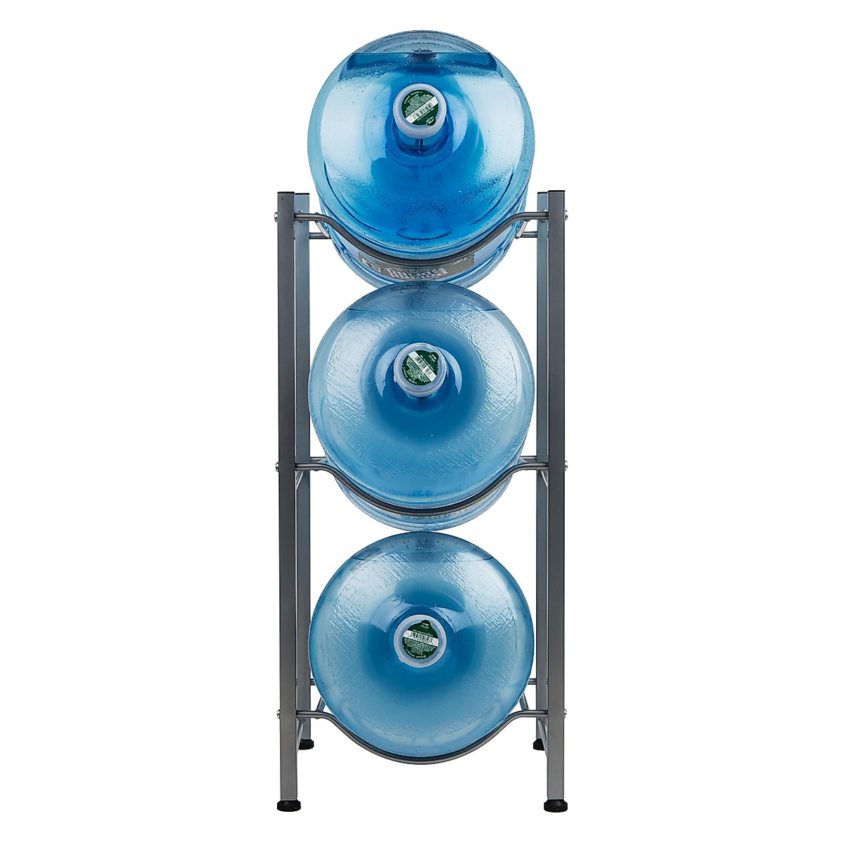 Mind Reader 5 Gallon Water Jug Stand, Water Bottle Holder, Water Cooler Stand, Rack, Metal, 13.5"L x 13.5"W x 28.75"H, Silver