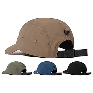 Croogo Quick Dry 5 Panel Hat Baseball Cap UV Waterproof Dad Hat Golf Sunshade Peaked Cap Running Hat for Men Women,Black-GD50