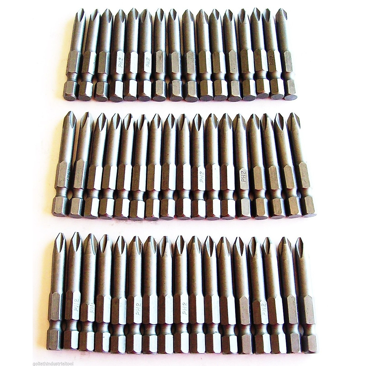 50 Goliath Industrial 2" Screw Bits #2 Phillips Magnetic Tips SB2P2 Driver