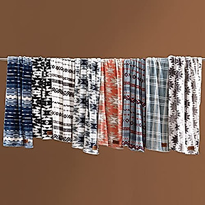 Wrangler - Throw Blanket, Ultra Soft Plush Fleece Blanket (Navajo Blue, Oversized Throw) 50 x 70