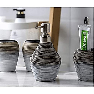 MADPET Soap Dispenser for Bathroom Kitchen, Bathroom Accessories Set Vintage Handmade Ceramic Bathroom 5-Piece Toilet Set Bathroom Supplies Set Wash Set, Toothbrush Cup Holder