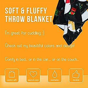 Snowman Throw Blanket, Super-Soft Extra-Large Snowman Winter Blanket for Boys, Girls, Adults, Teens, and Kids, Fleece Winter Themed Blanket (50 in x 60 in) Warm and Cozy Throw for Bed, Crib or Couch