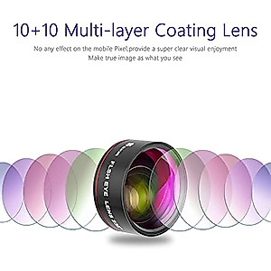 Selvim Phone Camera Lens Phone Lens Kit 4 in 1, 22X Telephoto Lens, 235° Fisheye Lens, 0.62X Wide Angle Lens, 25X Macro Lens, Compatible with iPhone 7 8 11 pro max X XS XR Android Samsung