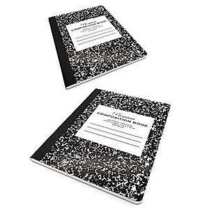 Emraw Premium Black Marble Composition Book Wide Ruled Paper Office Dairy Note Books 100 sheet Meeting Notebook Journals Hard cover Pack Of 4 Writing Book For school
