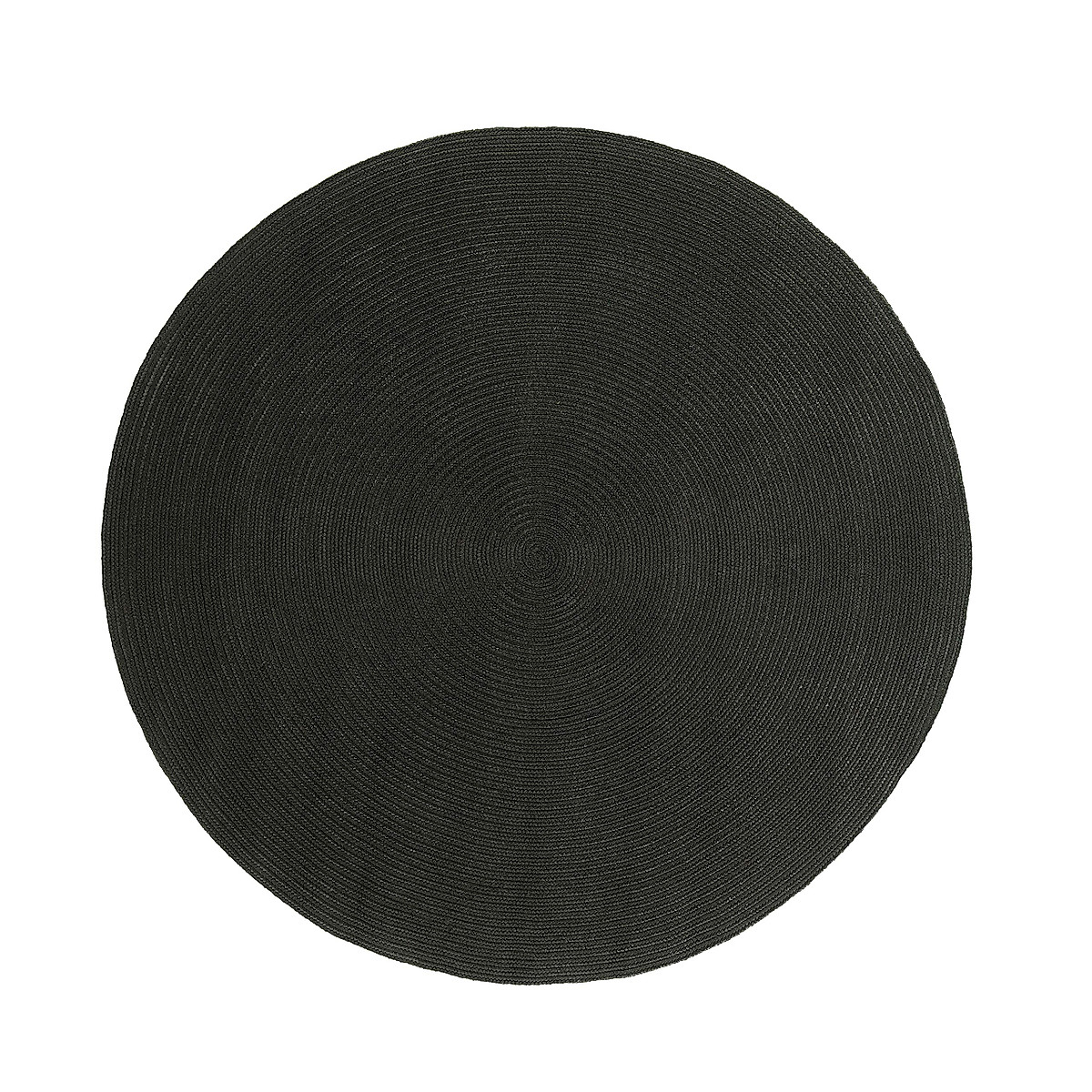 Superior Reversible Braided Indoor/Outdoor Area Rug, 4' Round, Black