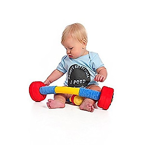 WOD Toys Baby Barbell Plush with Rattle & Sensory Sounds - Safe, Soft & Durable Workout, Exercise and Weightlifting Pretend Play Toys for Toddlers, Newborns, Infants and Babies Ages 0+