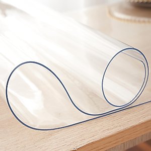 42x78 Inch Clear Table Cover Protector 1.5mm Thick PVC Water Resistant Rectangle Plastic Non-Slip Table Pad for Wooden Table Kitchen Dining Room