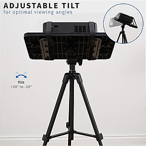 VIVO Universal Aluminum Tripod Folding Projector Stand, Height Adjustable Tilting Laptop Stand with Tray, Nylon Bag Included, for Home and Office, Black, STAND-VP01T