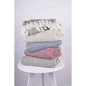 DII Diamond Throw Collection Woven Cotton, 50x60, French Blue