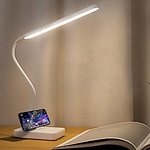 MAYTHANK Cordless Desk Table Lamp Reading Light Rechargeable Battery 2200m,Touch 3 LED Modes,Dimmable,Small,Gooseneck, Highest 17.7",Lamp for Kids Bedroom Bedside