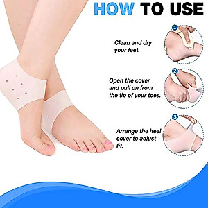 (5 Pairs) Heel Protectors, Heel Cups for Heel Pains, Silicone Heel Pads Cushion, Heal Dry Cracked Heels, Universal Size, Stocking Stuffers for Women Teen Girls Adults Wife Mom for Her