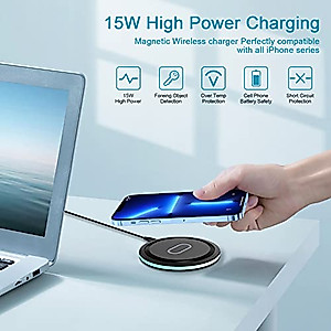 15W Wireless Charger Samsung Wireless Phone Charger Fast Charging Pad for Samsung Galaxy S23 Ultra S22 S21 S20 FE Note 20 10 9 8 S10 S9 S8 A14 A53 A23 A13 A32, iPhone 14 13 12 11 Pro Max SE XR XS X 8