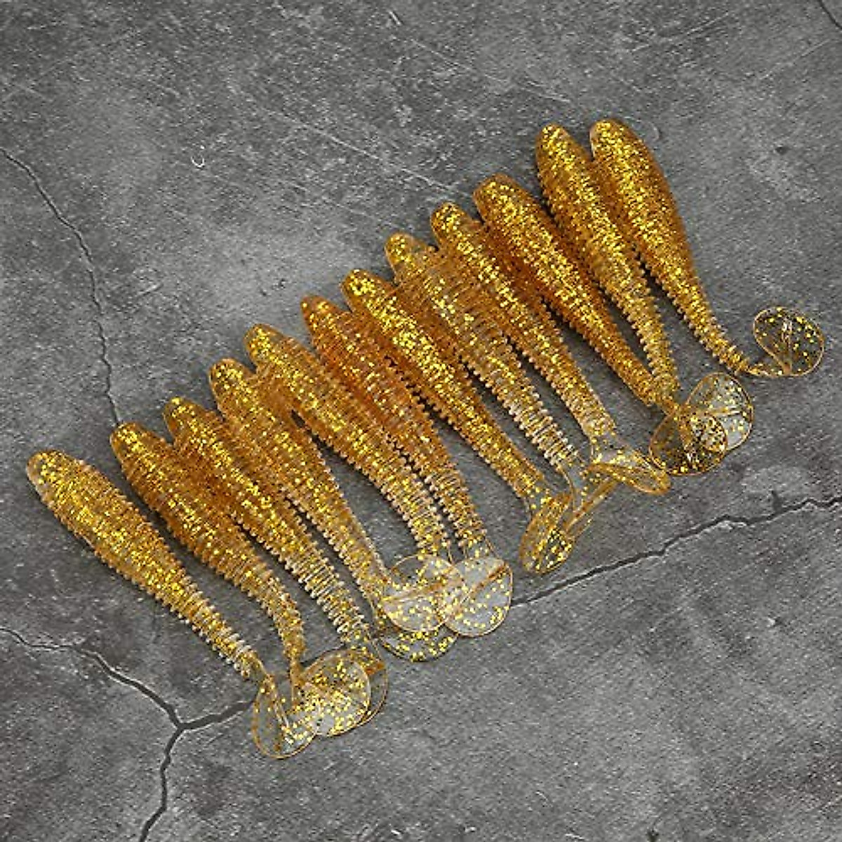 01 Fish Lure Bait, Shaped Luminous Paddle Tail Fishing Lures, Anti‑Corrosion Fishing Accessories Lifelike Lures for River Lake(#8 Golden)