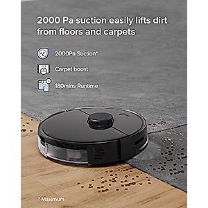 roborock S5 MAX Robot Vacuum and Mop Cleaner, Self-Charging Robotic Vacuum, Lidar Navigation, Selective Room Cleaning, No-mop Zones, 2000Pa Powerful Suction, 180mins Runtime, Works with Alexa