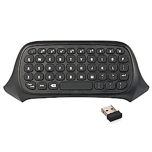 OSTENT 2.4G Wireless Chat Gamepad Keyboard with Headset Audio for Microsoft Xbox One/S/X Controller Color Black