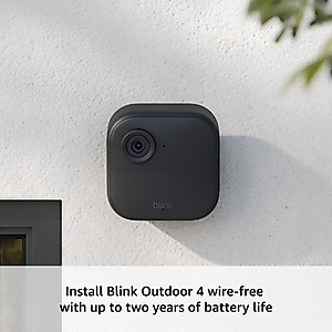 Blink Outdoor 4 + Sync Module XR — Wire-free smart security camera, two-year battery, go up to 400 feet from your home with extended range — 2 camera system