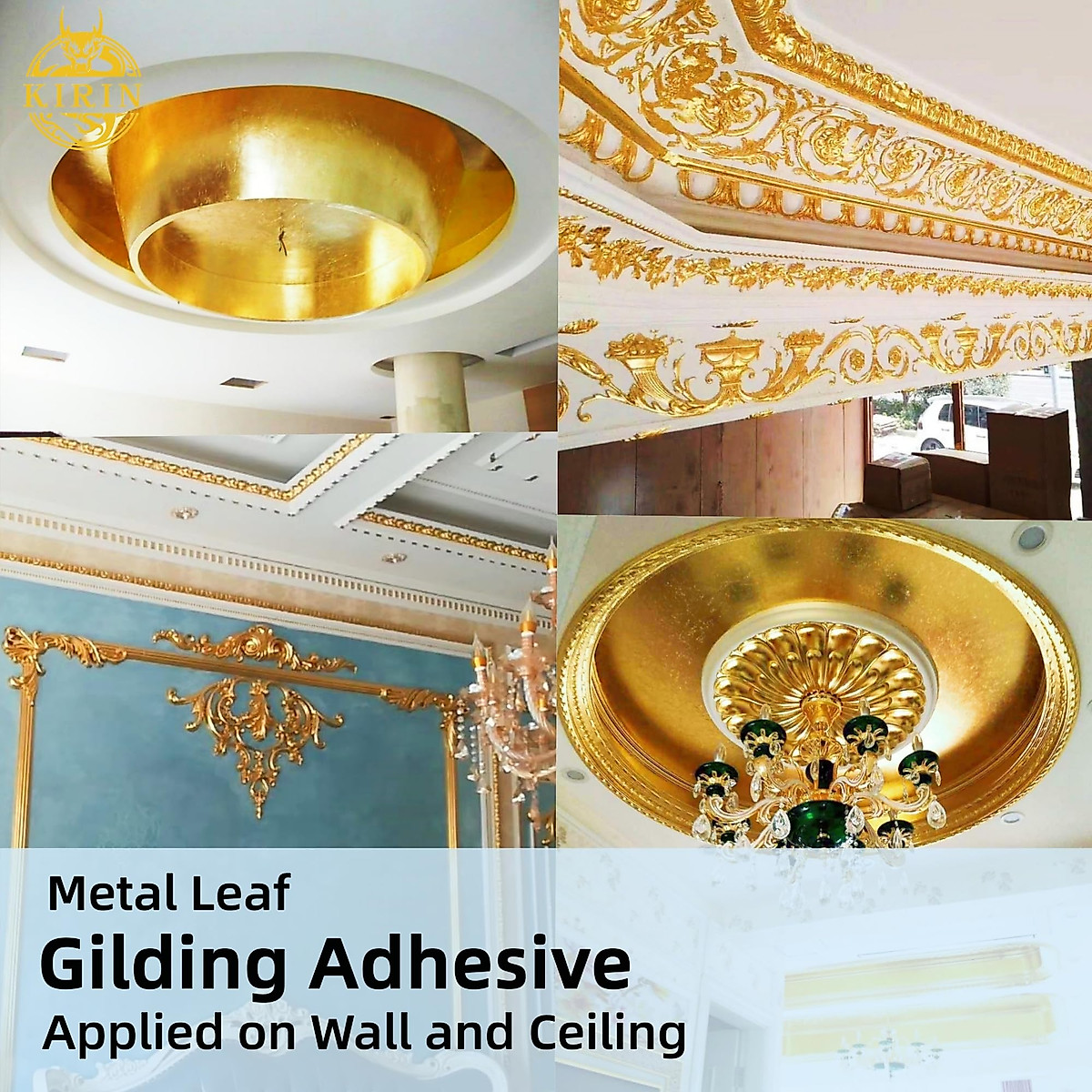 Gilding Adhesive, 100ml Epoxy Resin Gold Leaf Adhesive for Professional Craft Use, Water Based Varnish for Protect The Surface of Gold Foil from Oxidating (Brush + Gloves as Gifts)