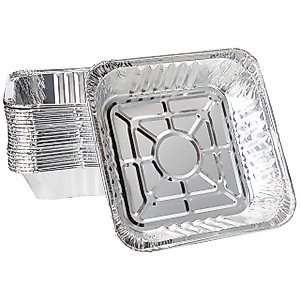 10" x 10" Strong Aluminum Square -Poultry- Baking Pans (Pack of 20) – Great For Transporting - Disposable Silver Foil Cooking Tins - Ideal for Poultry, Coffee Cakes,