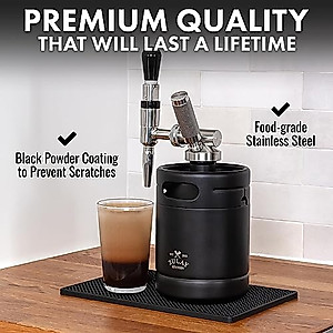 Zulay Nitro Cold Brew Coffee Maker - Gift for Coffee Lovers - Large 64 oz Home Keg - Nitro Cold Brew Keg with Creamer Faucet - Nitro Cold Brew Coffee Maker for Home - Collapsible Funnel & Drip Mat