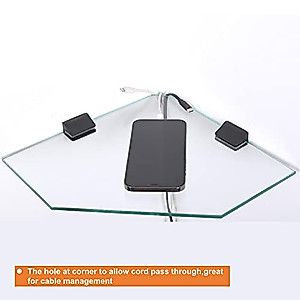 APROTOSS Transform Your Bathroom into a Stylish Oasis with Our 11-inch Glass Corner Shower Shelf.Glass Shower Shelves,Glass Floating Shelf Perfect for Showcasing Your Favorite Items