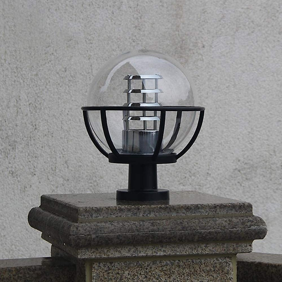 XMFXIAO Waterproof Transparent Ball Door Pillar Lamp Outdoor Home Wall Pillar Lamp Stone Column Door Lamp IP55 Transparent Railing Lamp Garden Villa Lamp Garden Landscape Lamp