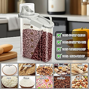 Gokbuy 1PCS Cereal Containers Storage dispenser with Pour Spout, Airtight Food Storage for Kitchen & Pantry Organization and Storage, Dry Food Storage Containers for Flour, Sugar and Cereal