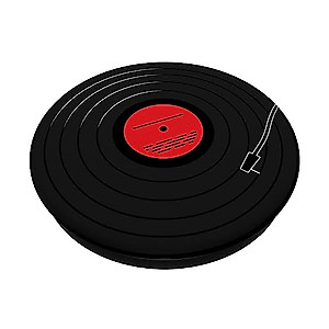 Retro Vinyl Album Record Player LP Art Red Design PopSockets Swappable PopGrip