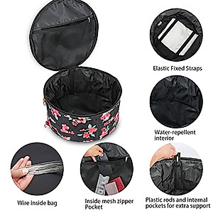 Tuferia Hat Box - Round Hat Storage Box with Dustproof Lid - Travel Hat Bag for Women and Men - Travel Hat Storage Container Suitable for Large Round Hats - (15.7) x (15.7) x (8) inches