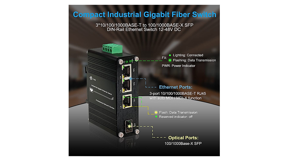 Throncom Gigabit 3-Port Ethernet Switch - Durable & Reliable