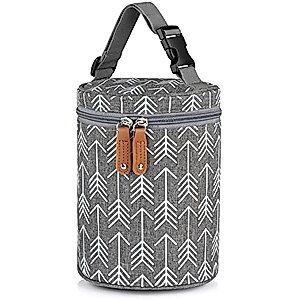 Accmor Breastmilk Cooler Bag, Insulated Baby Bottle Cooler Tote Bags, Baby Bottle Warmer Cooler Bag, Baby Bottle Bag Great for Nursing Mom Daycare, Grey