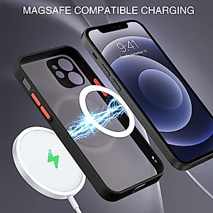 BENTOBEN for iPhone 12 Mini Case,iPhone 12 Mini Magnetic Case [Compatible with MagSafe] Translucent Matte Shockproof Anti-Fingerprint Protective Cover 5.4’’ Black