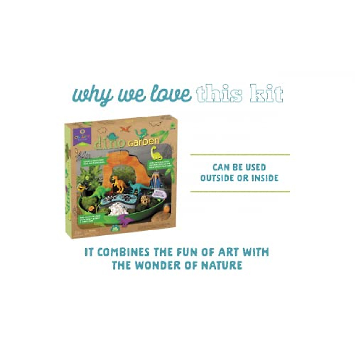 Craft-Tastic Dino Garden — DIY Nature Craft Kit — Outdoor and Indoor Grow and Play — Comes with Dinosaurs, Seeds, and Garden Decorations — for Ages 4+ with Help